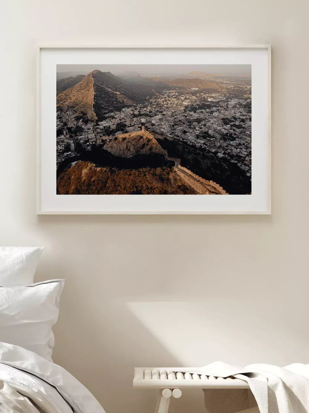 Indische Mauer am Fort Amber, Indien Architektur Wandbild – HONEYNUT®